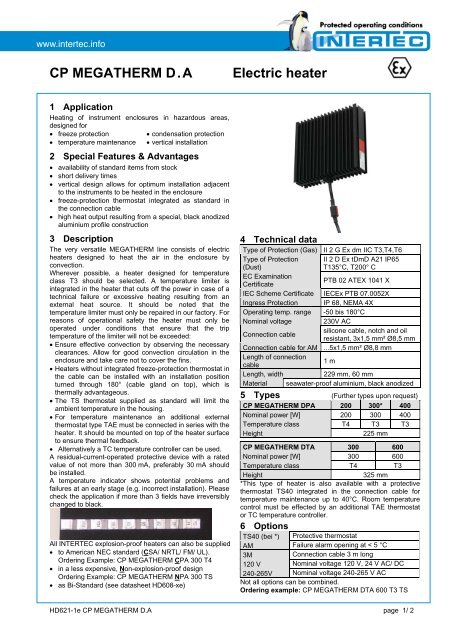 CP MEGATHERM D.A Electric heater