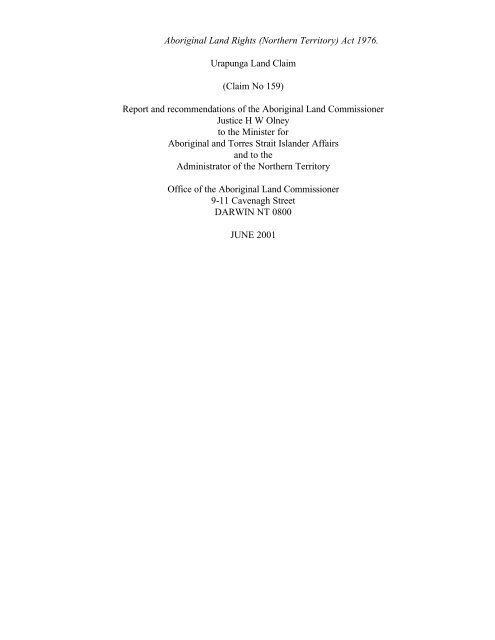 Aboriginal Land Rights (Northern Territory) - Department of Families ...