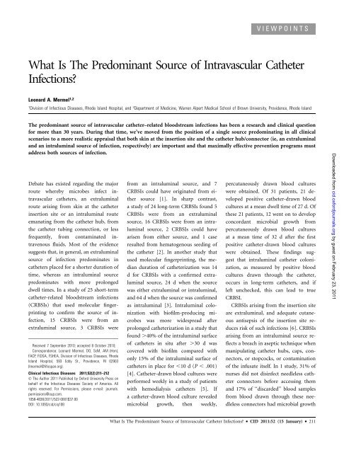 What Is The Predominant Source of Intravascular ... - CVCBundle.com