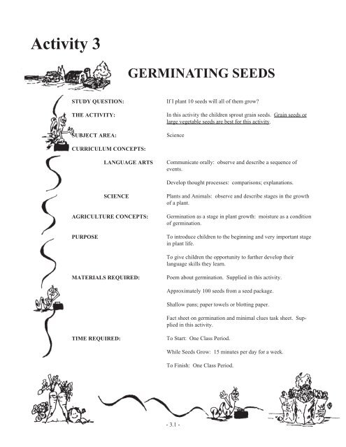 Germinating Seeds - Agriculture and Rural Development