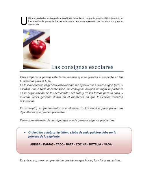 Las consignas escolares.pdf - TramixSakai ULP