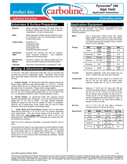 Pyrocrete 240 High Yield