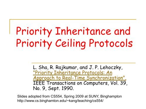 Priority Inheritance and Priority Ceiling Protocols - IIIT