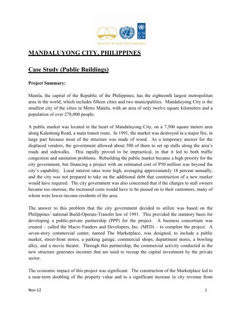 MANDALUYONG CITY, PHILIPPINES Case Study ... - ESC Pau