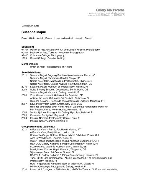 CV in printable format - Helsinki School