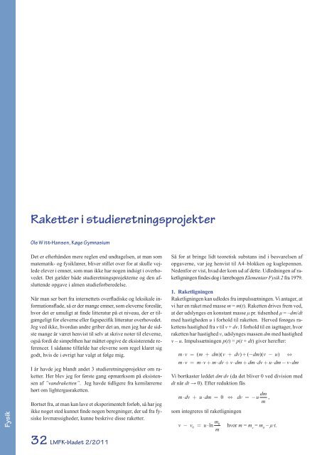 Raketter i studieretningsprojekter - LMFK
