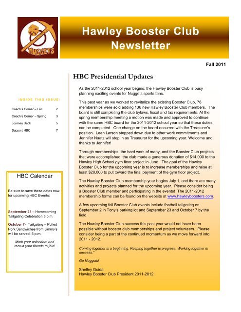 Coach - Hawley Booster Club