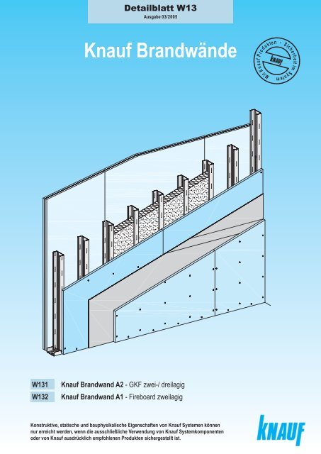 Knauf Brandwände W13
