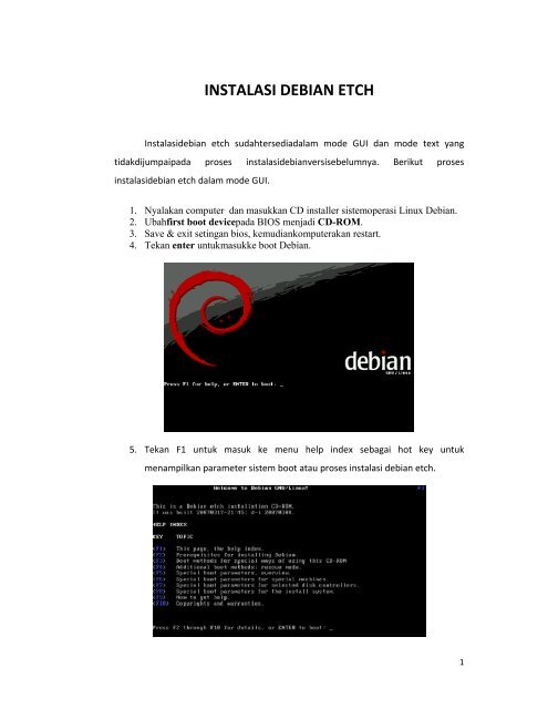 INSTALASI DEBIAN ETCH