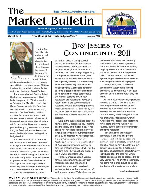 Market Bulletin - West Virginia Department of Agriculture