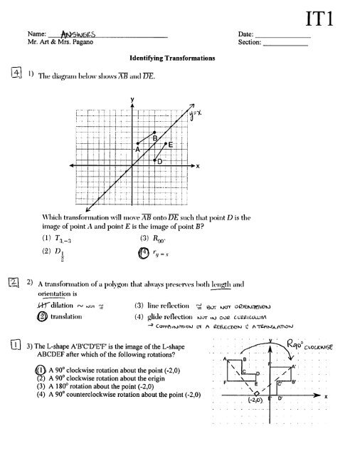 Identifying Transformations Worksheet IT1 12 13 Answers pdf Identifying Transformations Worksheet IT1 12 13 Answers pdf