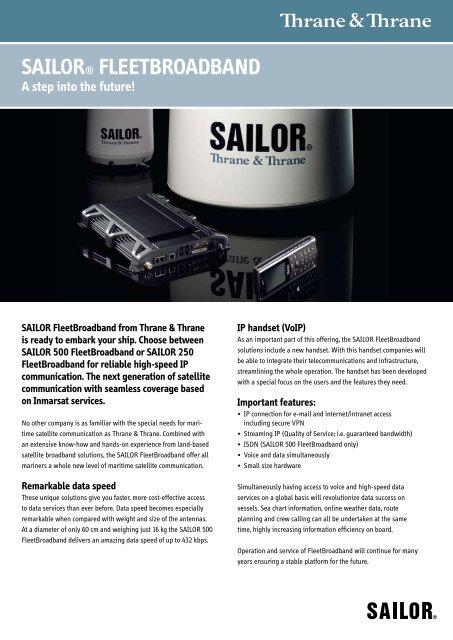 SAILOR® FLEETBROADBAND - Inmarsat