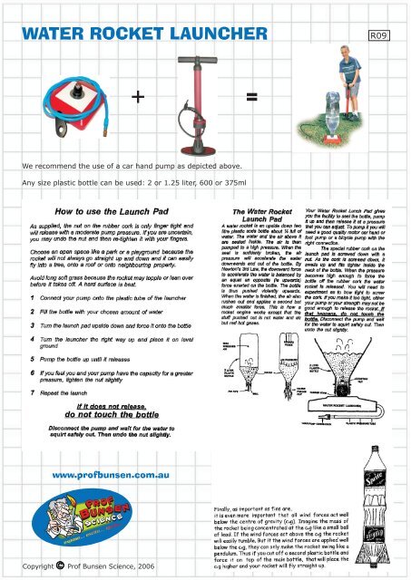 Water Rocket - Prof Bunsen