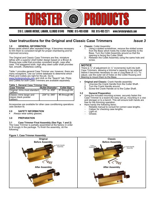Download Instructions (PDF) - Forster Products