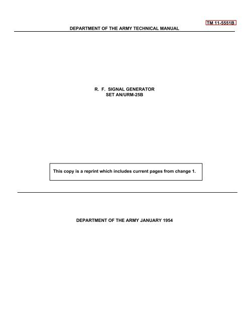 TM 11-5551B DEPARTMENT OF THE ARMY TECHNICAL MANUAL ...