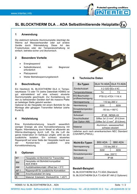 SL BLOCKTHERM DLA .. ADA ... - Intertec-Hess GmbH