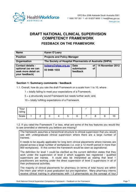 draft national clinical supervision competency framework