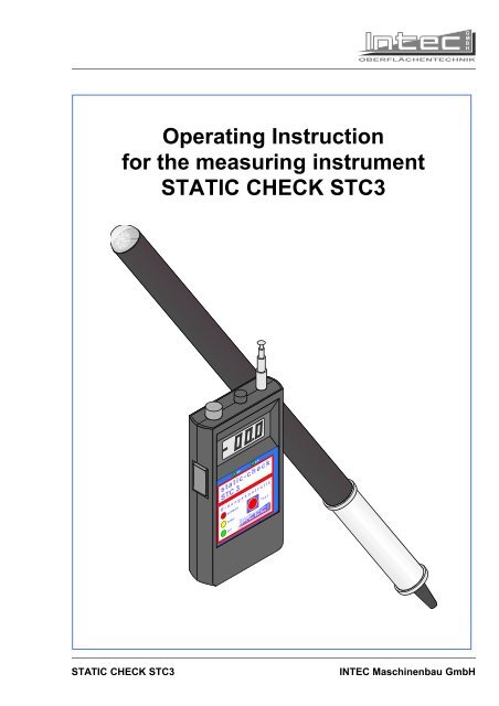 Operating Instruction for the measuring instrument STATIC CHECK ...