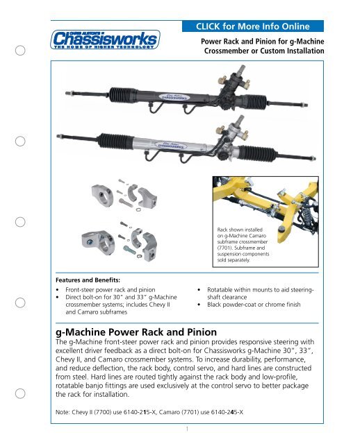 Data Sheet - Chris Alston's Chassisworks