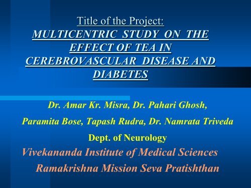 Multicentric Study on The Effect of Tea in ... - ILSI India