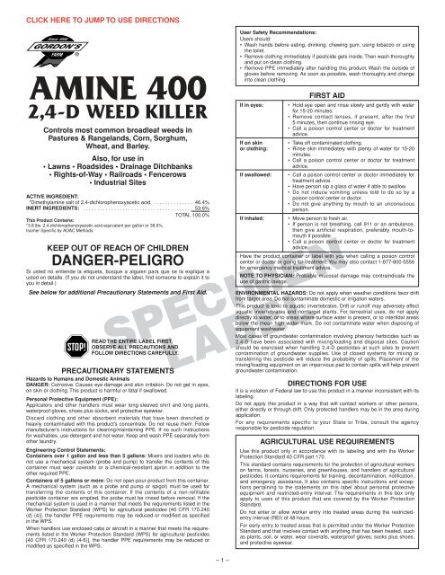 Amine 400 2,4-D Weed Killer - Ewing Irrigation