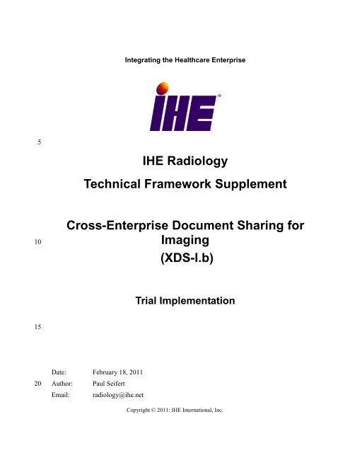 IHE Radiology Profile Supplement