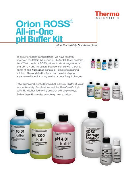Orion ROSSÂ® All-in-One pH Buffer Kit - Bergman-net