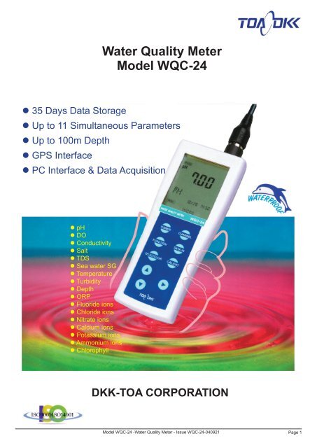 Water Quality Meter Model WQC-24 DKK-TOA CORPORATION