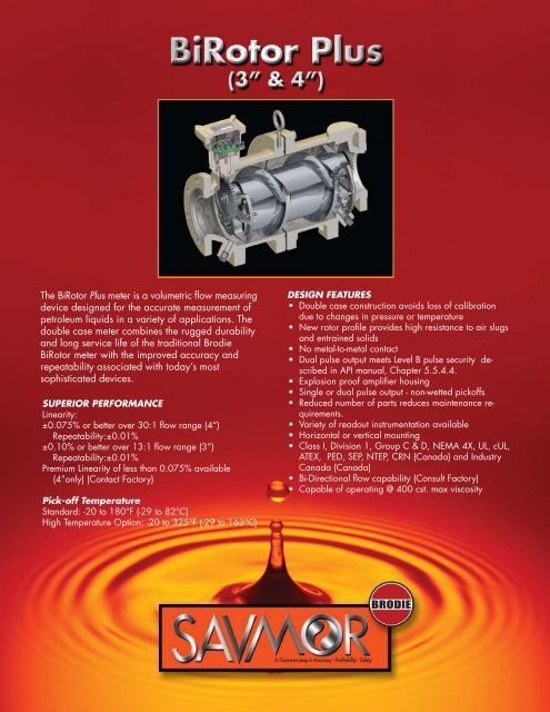 BiRotor Plus Specifications - Brodie International