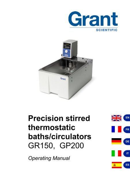 Grant GR150 GP200 Operating manual ... - Grant Instruments