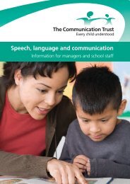 Speech, Language and Communication Development' chart