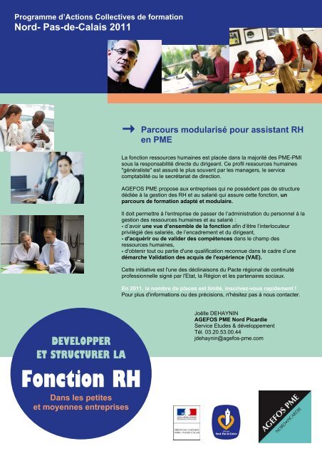 AGEFOS PME Nord Picardie Appel à propositions Actions Collectives SAP Nord Pas de Calais 1