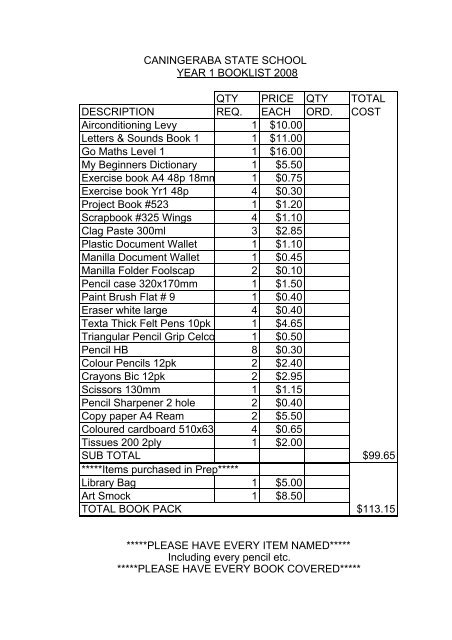 Year 1 no line - Caningeraba State School