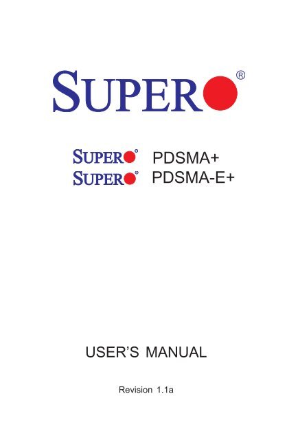 PDSMA+ PDSMA-E+ - Supermicro