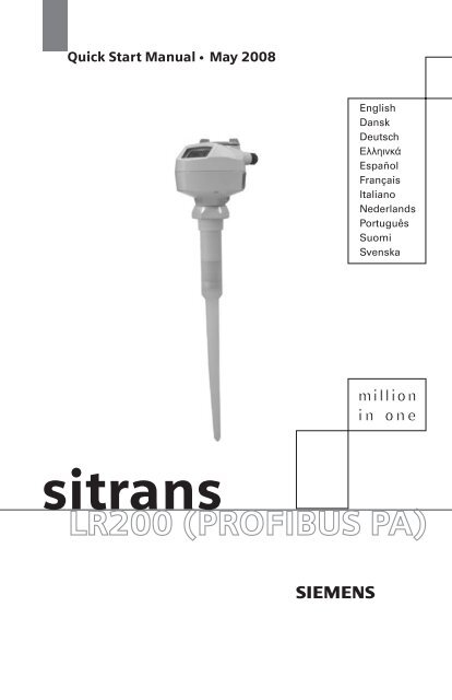 SITRANS LR200 (PROFIBUS PA) - Siemens