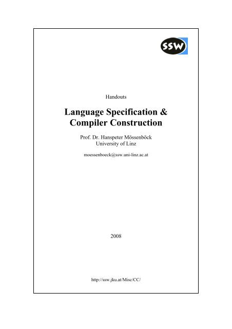 Language Specification & Compiler Construction