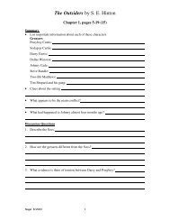 The Outsiders Chapters 5 & 6 Questions & Vocabulary