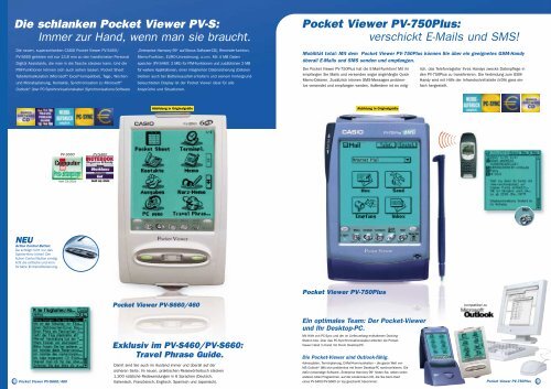 Pocket Viewer PV-750Plus - CASIO Europe