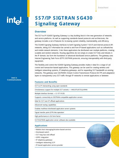 SS7/IP SIGTRAN SG430 Signaling Gateway - CompTek