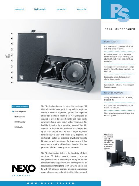 Nexo PS-10 Data Sheet