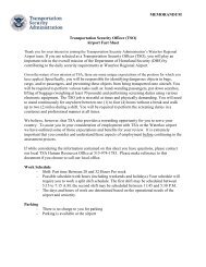 [TSA letterhead] - Homeland Security