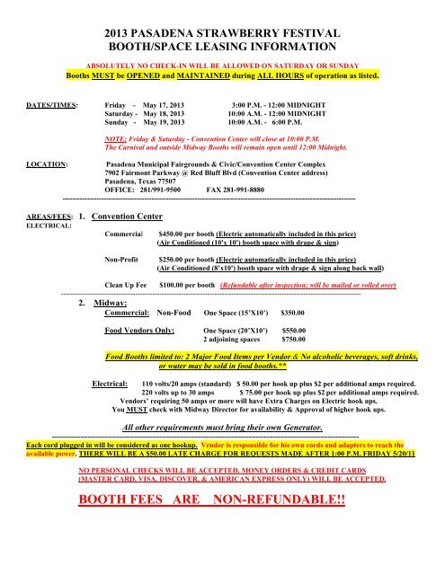 Download Booth Application Form - the Pasadena Strawberry Festival
