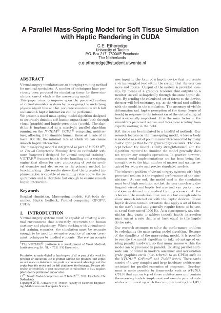 A Parallel Mass-Spring Model for Soft Tissue Simulation with Haptic ...