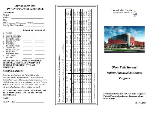Glens Falls Hospital Patient Financial Assistance Program