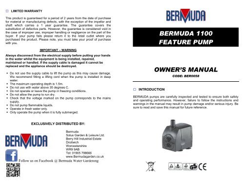 Feature Pump 1100 - Bermuda