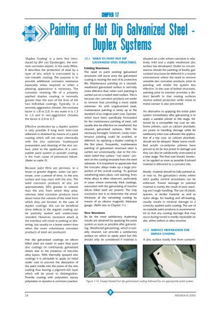 Painting of Hot Dip Galvanized Steel - Duplex Systems - hdgasa