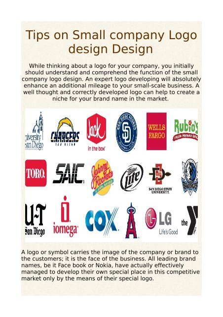 Tips on Small company Logo design Design