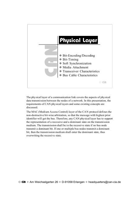 CAN physical layer