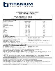 Material Safety Data Sheet â Nickel - Titanium Industries, Inc.