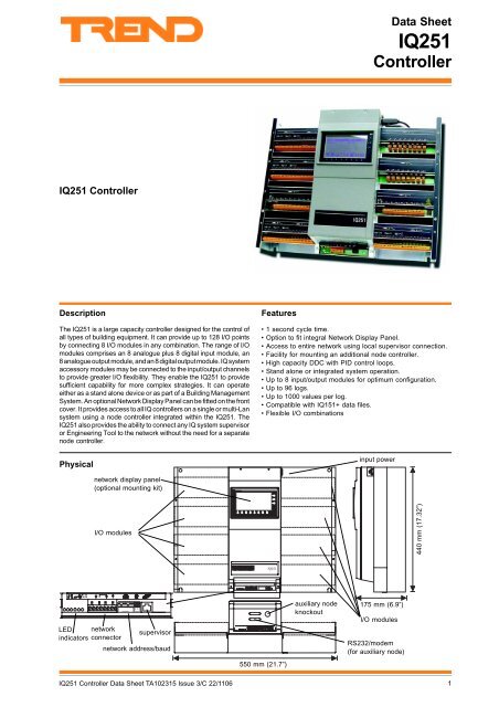 Specification sheet - Trend Controls Online
